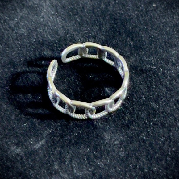Jewelry | New Real Silver Chain Link Style Adjustable Ring | Poshmark